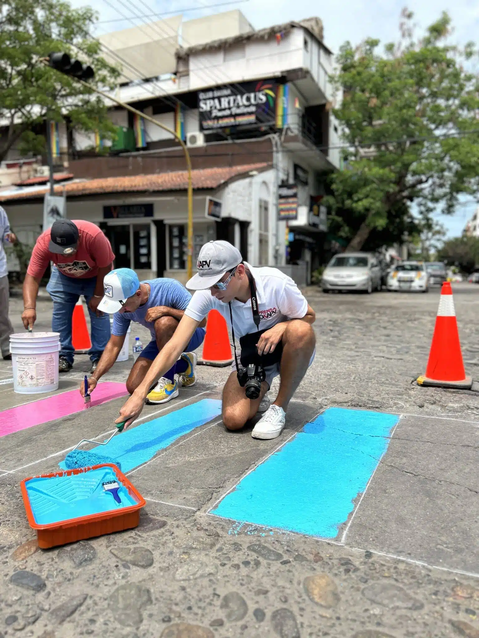 Trans Colors Highlight Crosswalks as Part of World Pride Day